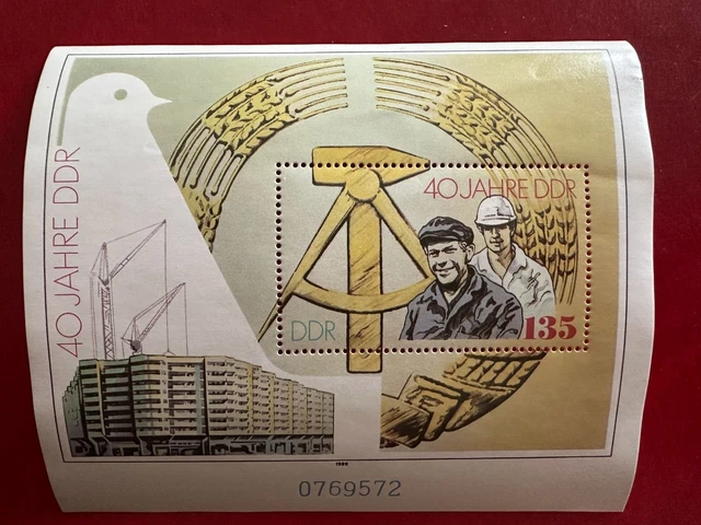 BRIEFMARKEN DDR 1989 - Block - 40 Jahre DDR - postfrisch EUR 1,00 ...