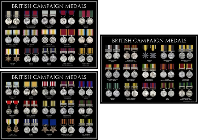 BRITISH VICTORIAN CAMPAIGN Medals Poster Set £21.49 - PicClick UK