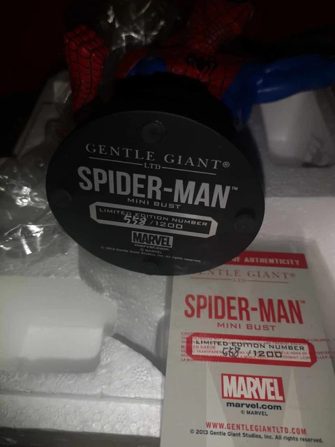 MARVEL GENTLE GIANT Spider - Man mini buste - bust ech. 1/6 #558/1200 ...