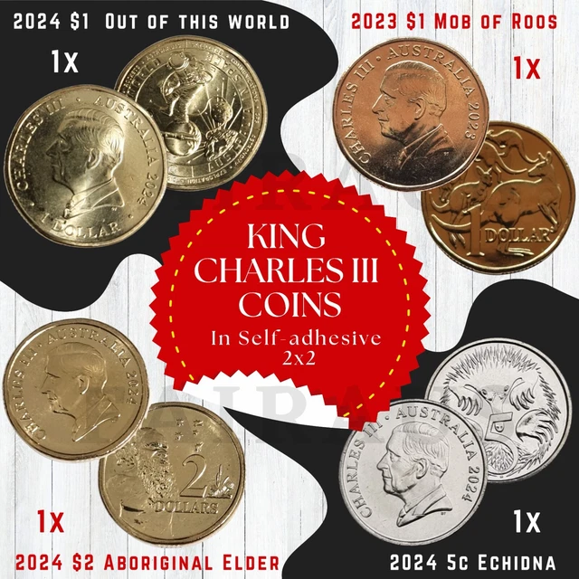 2023 - 2024 King Charles III 5c $1 & $2 UNCIRCULATED 4 coins ex RAM set/ roll EUR 23,06 ...