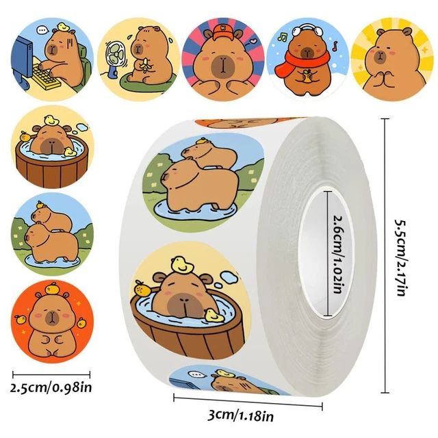 PAPER TAPE CUTE Capybara Stickers Capybara Cartoon Capibara Stickers ...