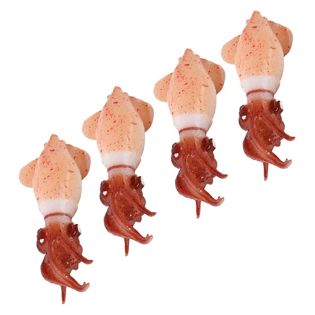 4 PCS ARTIFICIAL Squid Ornament Simulation Realistic Figurines ...