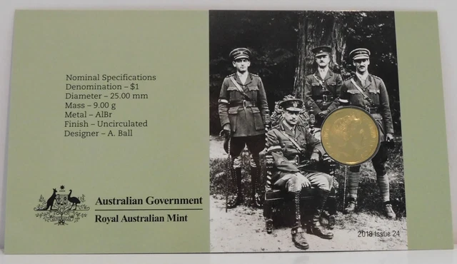 2018: LIEUTENANT GENERAL Sir John Monash PNC - $1 UNC coin $30.00 ...