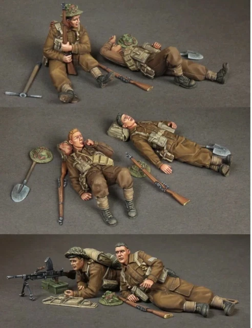 1/35 WWII BRITISH Soldiers 1/35 Scale WW2 Figures Resin Model Kit ...