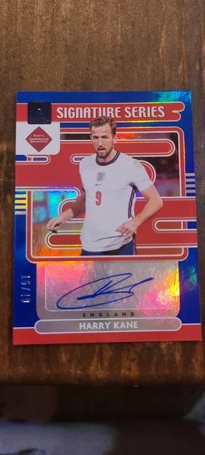 HARRY KANE SIGNATURE Series bleu auto /49 2021-22 Donruss Road to Qatar ...