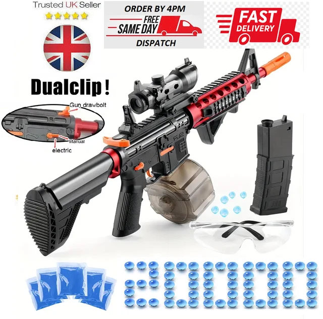 M416 ELECTRIC TOY Gun Gel Ball Blaster Automatic Water Hydrogel Powerful £44.99 - PicClick UK