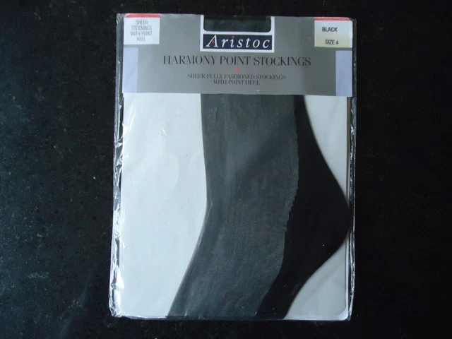 ARISTOC HARMONY POINT FULLY FASHIONED FF Nylons Stockings BLACK 4 (10 ...