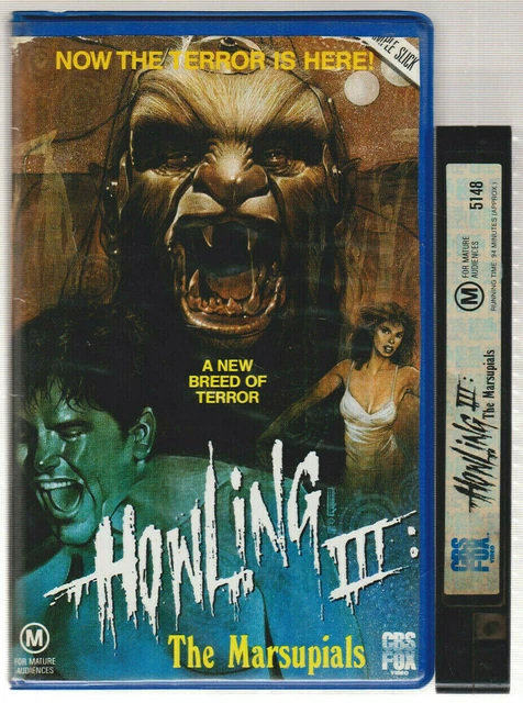 RARE VHS VIDEO Tape HOWLING III: THE MARSUPIALS Clamshell Ex-Rental CBS ...