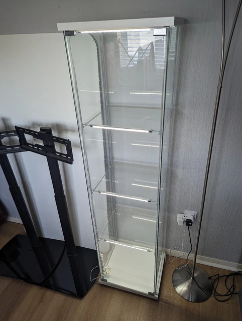 IKEA DETOLF GLASS Display Cabinet - With Custom Lights And Dust Seal ...