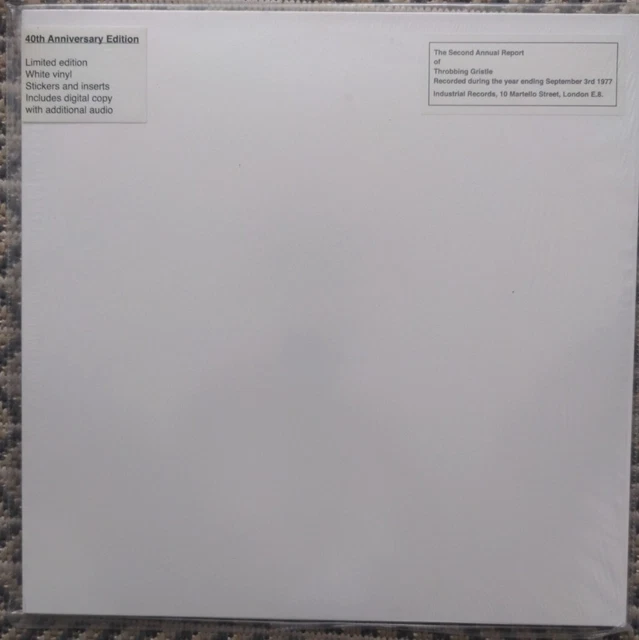 THROBBING GRISTLE THE Second Annual Report 40th Anniversary white vinyl ...
