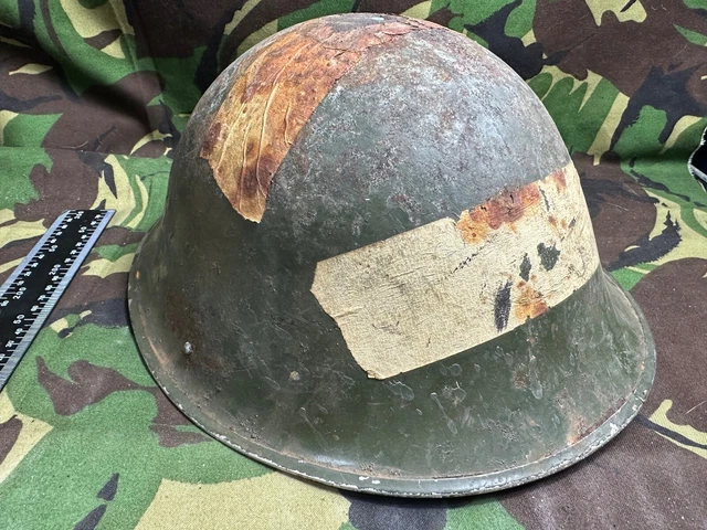 BRITISH ARMY TURTLE Steel Helmet 1972 Northern Ireland Issue + Net ...
