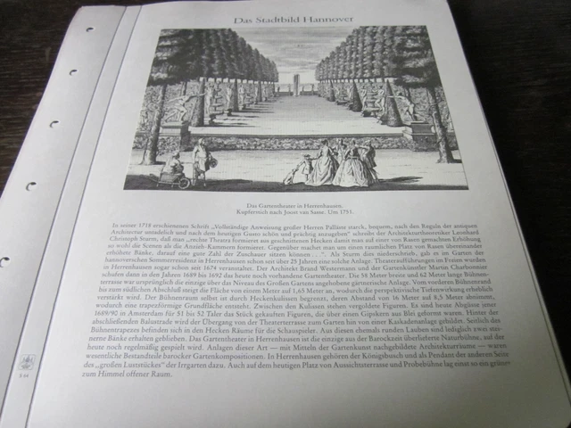 HANNOVER ARCHIV 2 Stadtbild 64 Das Gartentheater in Herrenhausen 1751 J ...