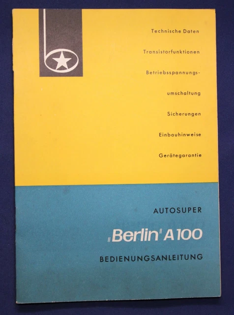 ORIG. PROSPEKT &AUTOSUPER Berlin A 100" 1961 Autoradio Technik ...