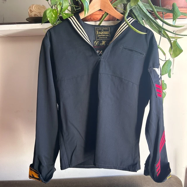 US NAVY ~ Vtg Crackerjack Jumper Uniform w Liberty Cuffs & Side-Zip ...