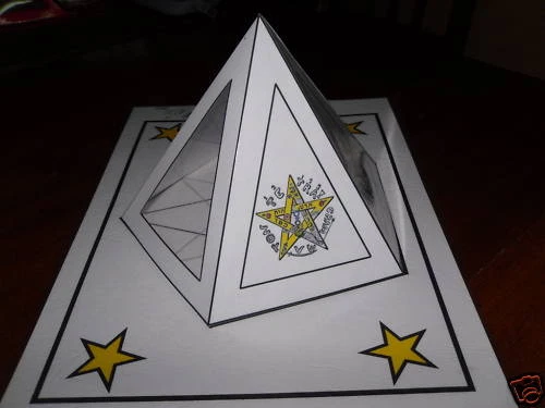 PYRAMIDE PENTADOME BLANC AVEC 4 TALISMANS ELIPHAS MAGIE Radionique ...