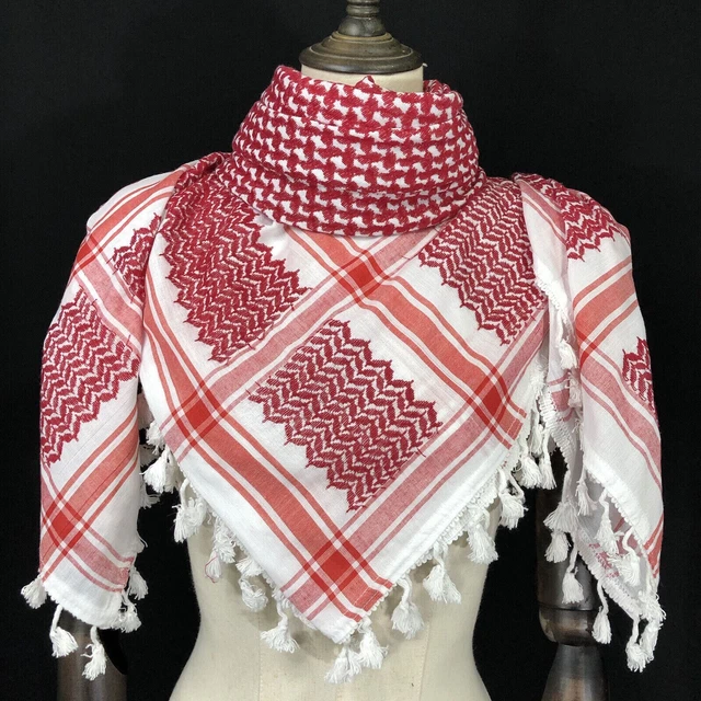 SHEMAGH KEFFIYEH RED Arab Scarf All Original Made In Palestine Kufiya ...
