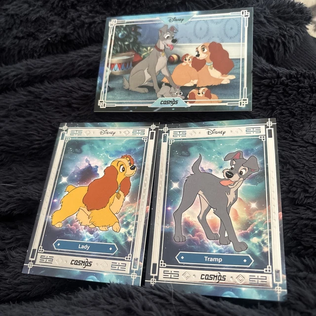 DISNEY COSMOS 2025 Lady And the Tramp set and Final frame Trading Card ...