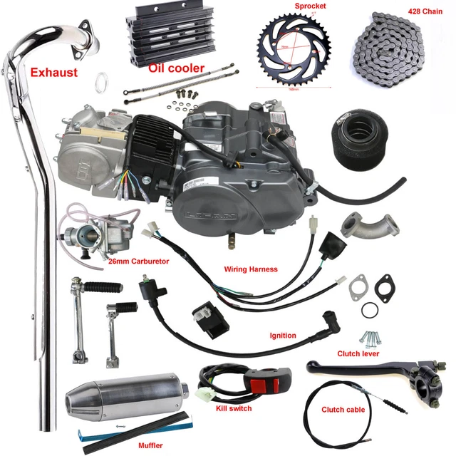 KIT MOTEUR LIFAN 140cc pit bike pour Honda CT70 90 ATC70 XR70 SSR 140 ...