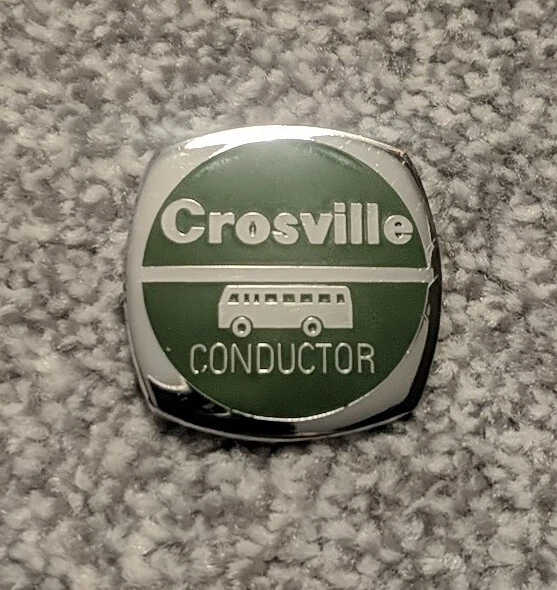 CROSVILLE MOTORS BUS Coach Conductor Cap Uniform Enamel Badge Vintage ...