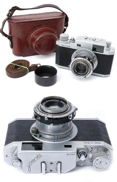 GAMMA PERLA I italian camera Leica copy made in Italy with hood case ...