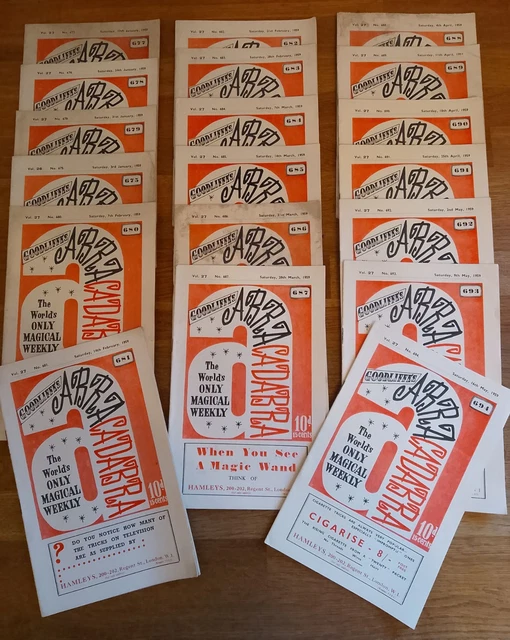 MAGAZINES - X19 Issues Goodliffe Abracadabra Magic Magazine 1959 Bundle ...