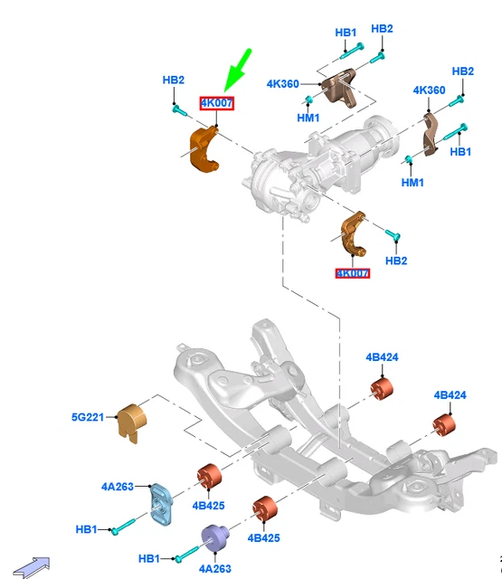 FORD KUGA MK2 Rear Differential Mounting Rear Left Bracket 5180884 NEW ...