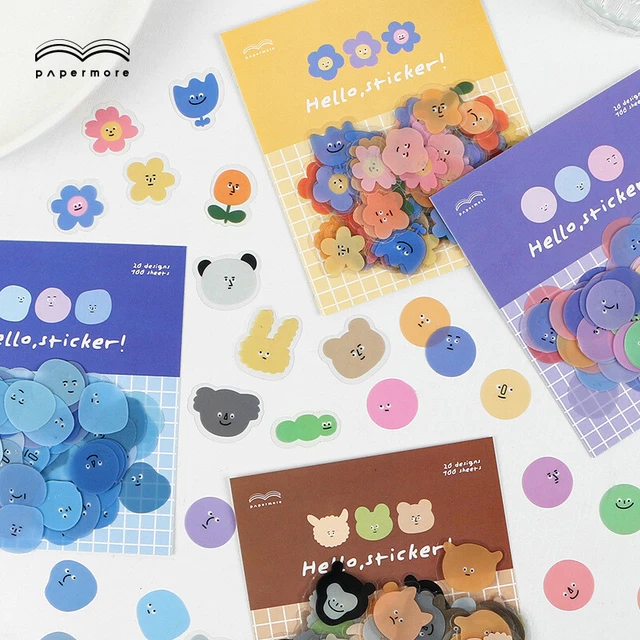 100PCS FACE STICKER Happy Mood Stickers Scrapbooking Journal ...