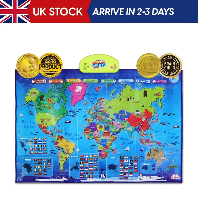 BEST LEARNING I-POSTER My World Interactive Map - Educational Talking ...