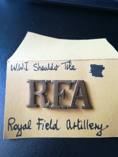 WW1 RFA ROYAL Field Artillery Brass Shoulder Title 41 x 18 mm £10.00 ...