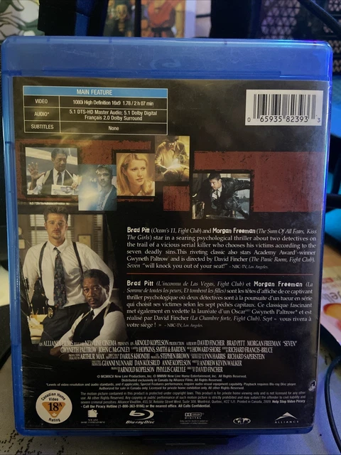 SEVEN 1995 (BLU-RAY) Brad Pitt Morgan Freeman $12.00 - PicClick CA