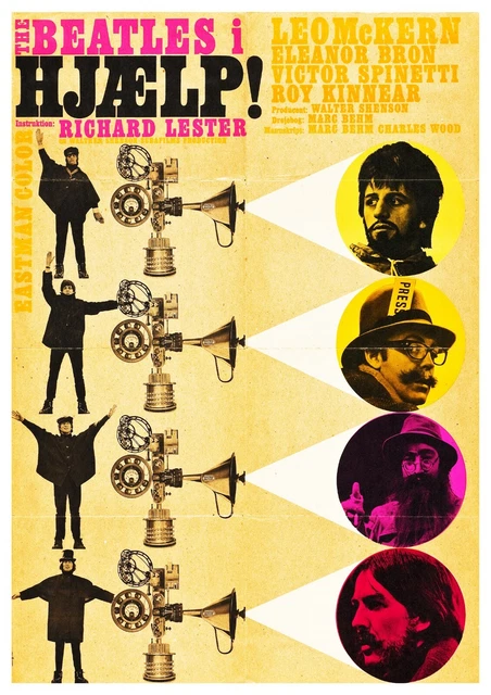 REPRODUCTION THE BEATLES "Help! - Danish" Poster, Wall Art Size: A2 £15 ...