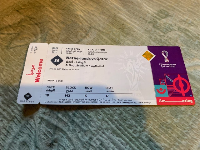 MINT TICKET NETHERLANDS vs Qatar Fifa World Cup Qatar 2022 EUR 99,99 ...