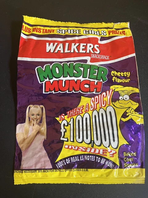SPICE GIRLS 1997 Walkers Monster Munch Emma / Baby Cheesy Flavour Empty ...