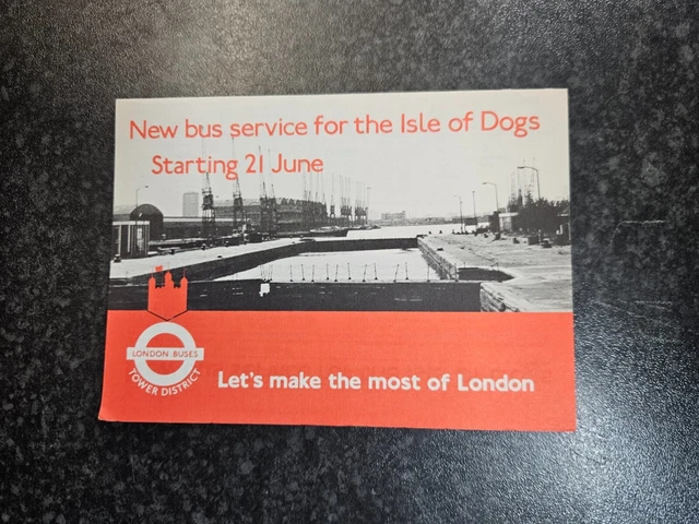 LONDON TRANSPORT BUS Timetable Leaflet London Buses Tower District ...