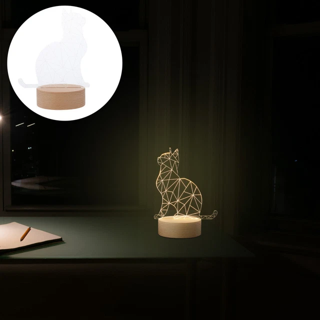 LED NIGHT LIGHT Animal Cat Design 3d Optical Illusion Breastfeeding ...