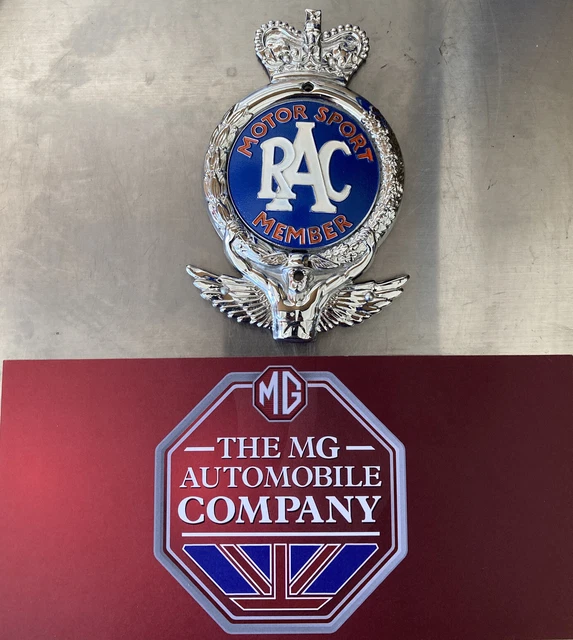 RAC MOTOR SPORT Member Royal Automobile Club Car Badge Emblem Nos ...