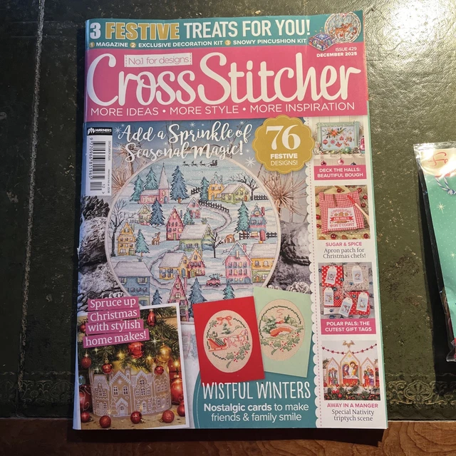 CROSS STITCHER MAGAZINE 2025 December Issue 429 Free Gift Kit Christmas ...