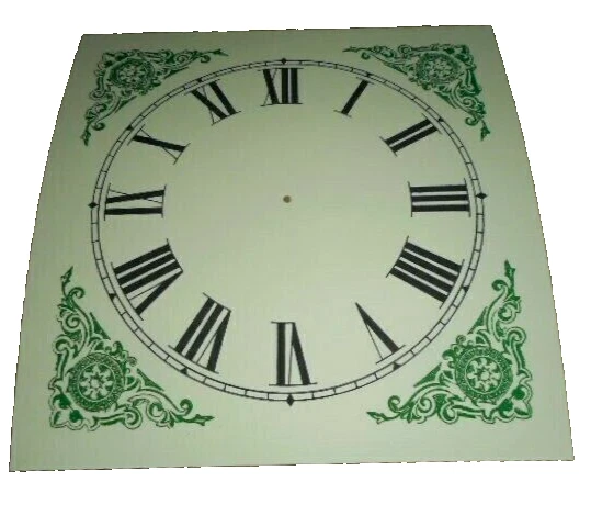 CLOCK DIAL FACE paper card 4.75 inches minute track green corner design ...