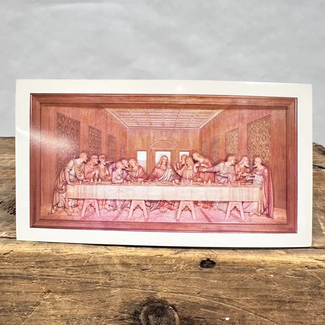 VTG POSTCARD LAST Supper Wood Carving The Upper Room Chapel Nashville ...