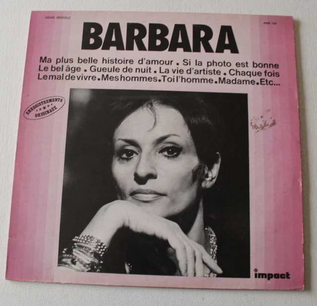 BARBARA, MA PLUS belle histoire d'amour ect , LP - 33 tours impact EUR ...
