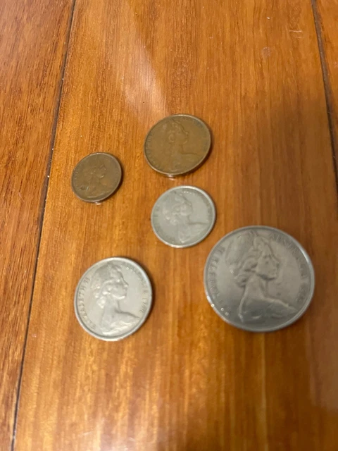 1966 AUSTRALIAN COIN set -First year of the decimal era Queen Elizabeth ...