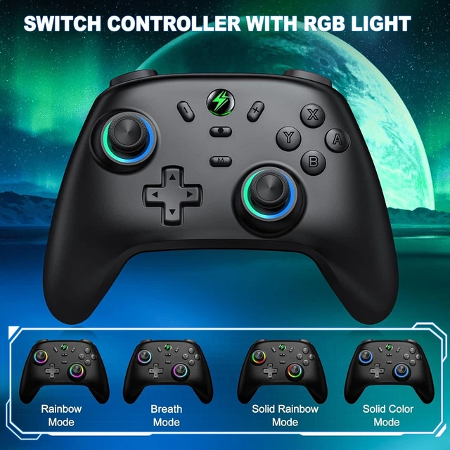 WIRELESS SWITCH PRO Controller, Hall Effect Joysticks, Rechargeable ...