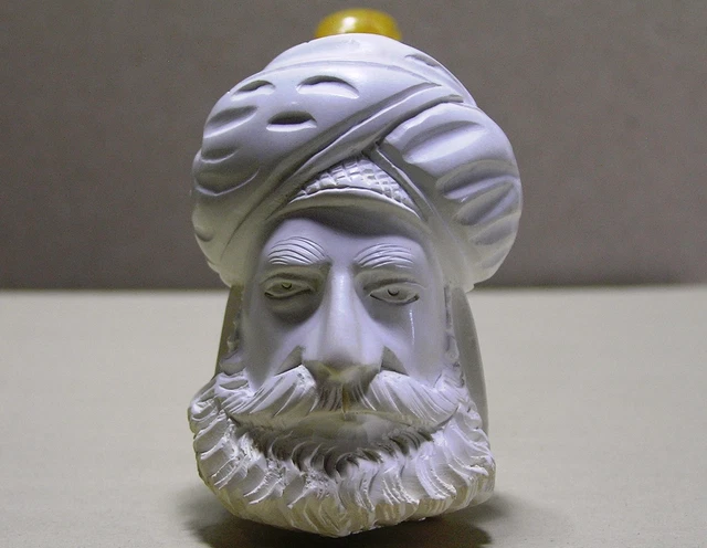 MEERSCHAUM CARVED PIPE Sultan with Beard & Turban Turkish,New Not ...