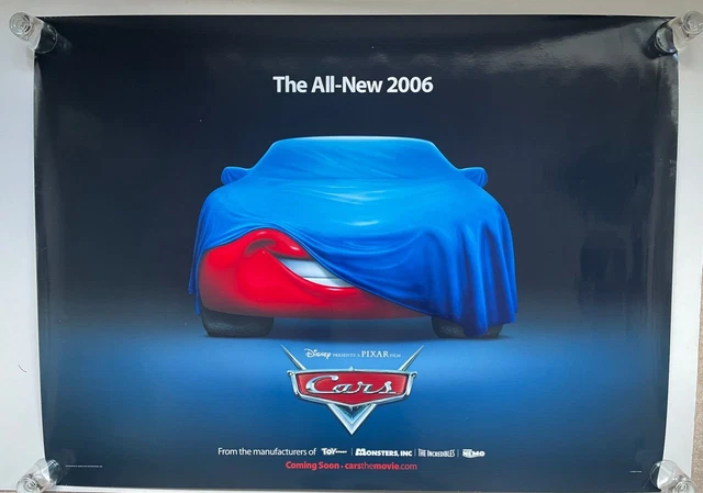 CARS PIXAR ORIGINAL Cinema Quad Poster 2006 Rare Teaser Lightning ...