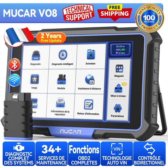 MUCAR VO8-OUTIL D'ANALYSE professionnel OBD2, diagnostic des systèmes ...