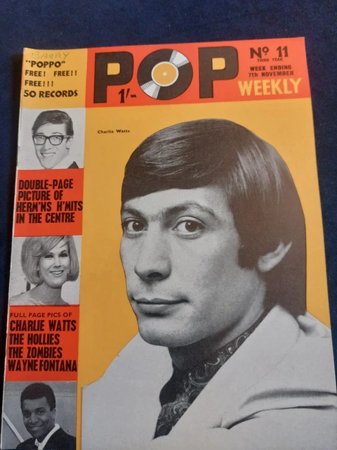 RARE POP WEEKLY Magazine 7 NOVEMBER 1964 Stones Hollies Marianne Sandie ...