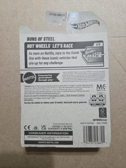 🍔 2025 HOT WHEELS Netflix Let's Race BUNS OF STEEL Burger Food Truck ...