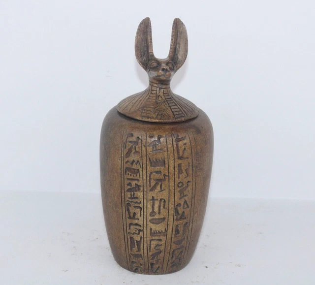 RARE ANCIENT EGYPTIAN ANTIQUE ANUBIS Mummification Canopic Jar EGYPT ...
