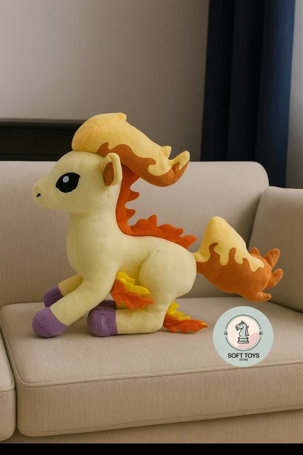 POKEMON PONYTA 30CM Large Soft Toy Plush Kids Collectible Gift Rare ...