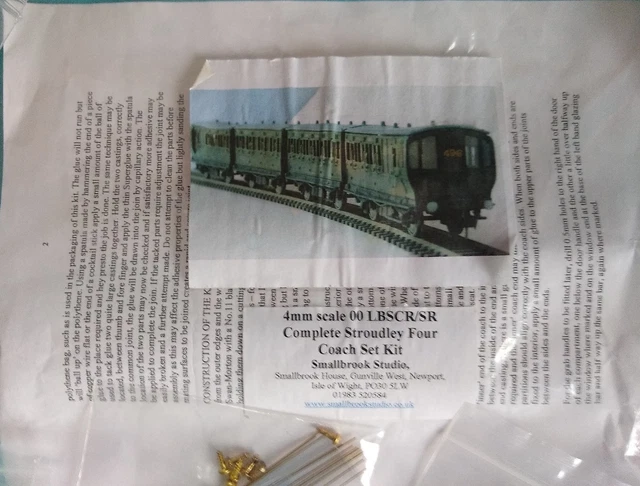 SMALLBROOK STUDIOS 4MM OO Gauge Resin - LB & SCR / SR Stroudley 4 Coach ...